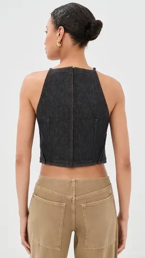 COURREGES Pointy Denim Tank Top