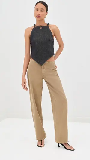 COURREGES Pointy Denim Tank Top