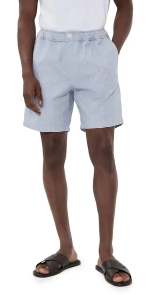 WAX LONDON Cotton Linen Herringbone Shorts
