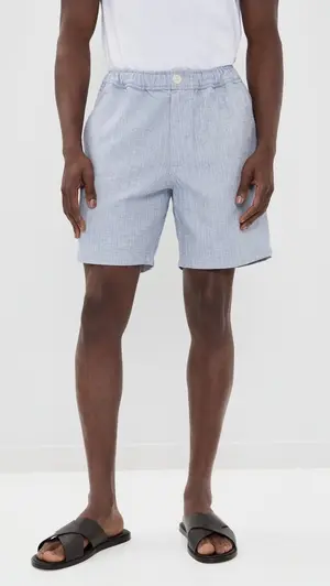 WAX LONDON Cotton Linen Herringbone Shorts