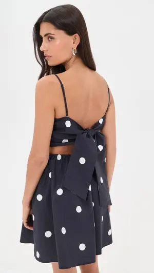 Susana Monaco Polka-dot Poplin Mini Dress