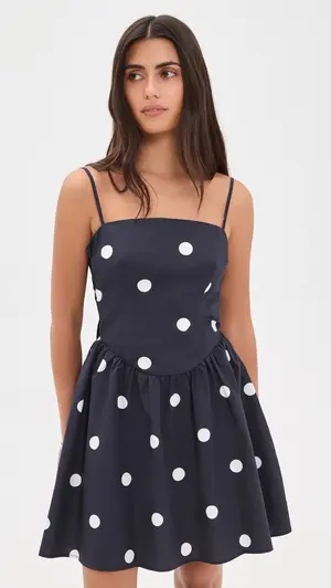 Susana Monaco Polka-dot Poplin Mini Dress