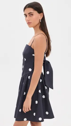Susana Monaco Polka-dot Poplin Mini Dress