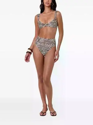 NICHOLAS Bridget Graphic Zebra Balconette Top - Brown