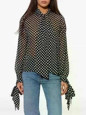FRAME Polka-dot Tie-fastening Blouse