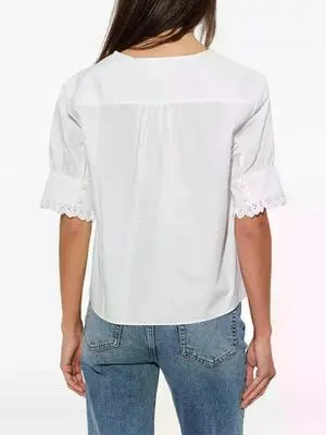 FRAME Keepsake Broderie Anglaise V-neck Top