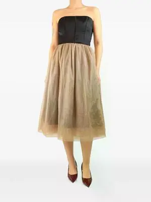 Brunello Cucinelli Strapless Midi Dress - Neutrals
