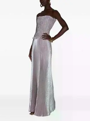 L'IDEE Maya Pleated Maxi Dress - Pink