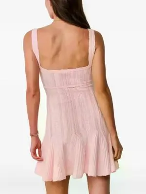 LoveShackFancy Tabatha Pointelle-knit Ruffled Mini Dress