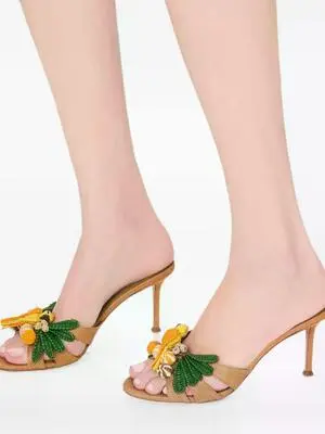 AQUAZZURA Embellished Woven Mules