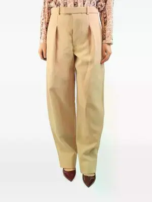 Wardrobe.NYC Beige Wool Pleated Trousers