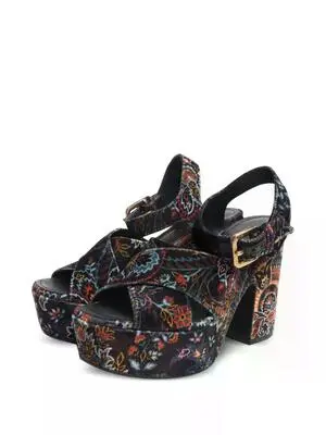Etro Paisley Print Heeled Sandals
