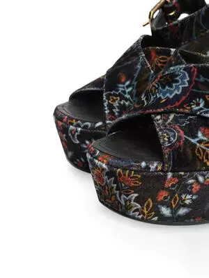 Etro Paisley Print Heeled Sandals