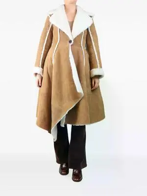 Alexander McQueen Asymmetric Shearling-trim Coat