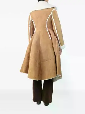 Alexander McQueen Asymmetric Shearling-trim Coat