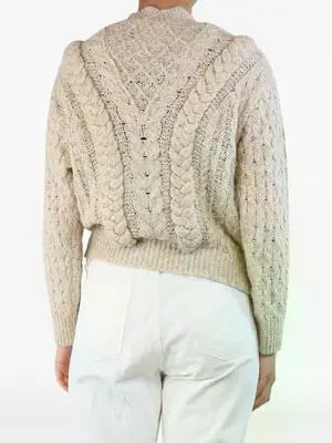 MARANT ETOILE Braided Fleck Knit Mock Neck Sweater