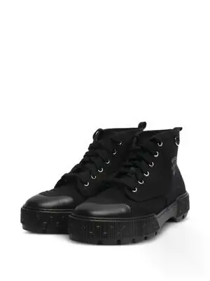 Hermès Lace-up Canvas Combat Boots