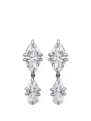 JEWELS AFICIONADO Celestia Diamond Drop Earrings - Silver