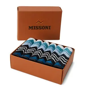 Missoni Set Of 6 Giacomo Facecloths - Blue