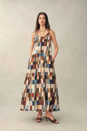 Fabrique Morven Mosaic-print Robe Dress