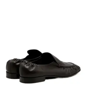 THE ROW Soft Ruched Leather Loafers