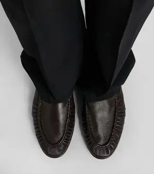 THE ROW Soft Ruched Leather Loafers