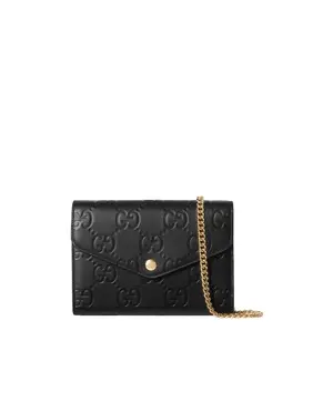 Gucci Gg Chain Wallet - Black