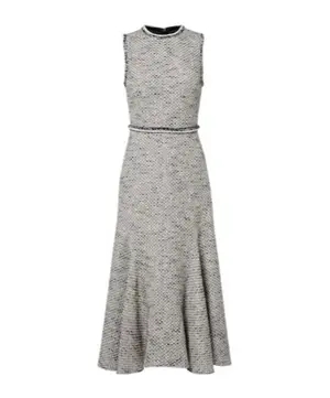SAFIYAA LONDON Andrea Tweed Midi Dress - Gray