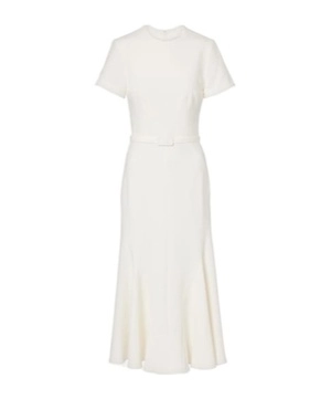 Safiyaa Luisa Belted Crepe Midi Dress - No