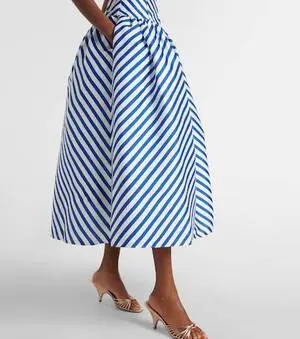 SELF-PORTRAIT Striped Taffeta Bustier Dress