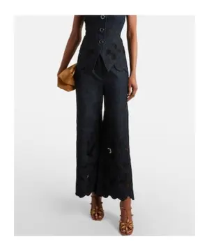 Veronica Beard Chambray Wide-leg Pants