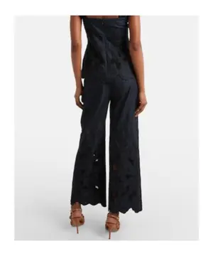 Veronica Beard Chambray Wide-leg Pants