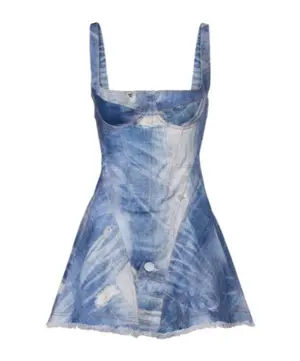 Roberto Cavalli Strapless Denim Minidress