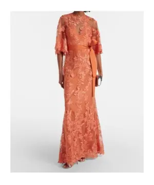 Elie Saab Embroidered Lace And Tulle Gown