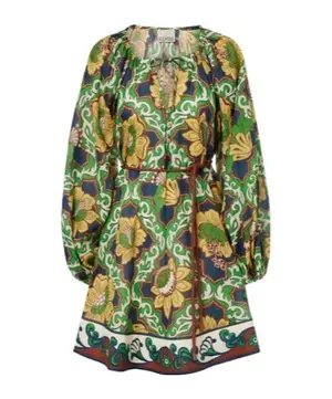 ALEMAIS Liana Printed Minidress - Green