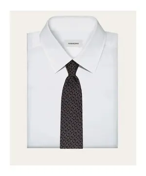FERRAGAMO Gancini Silk Jacquard Neck Tie
