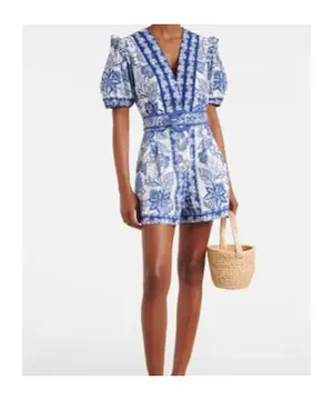 Farm Rio Printed Belt Jumpsuit