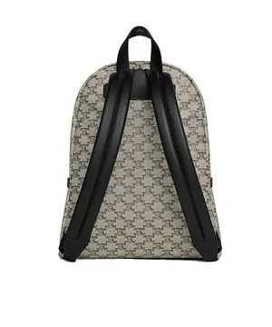 Celine Medium Backpack In Triomphe Canvas And Calfskin