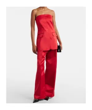 THE FRANKIE SHOP Brickell Satin Wide-leg Pants