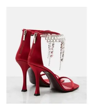JIMMY CHOO Embellished Satin Sandals
