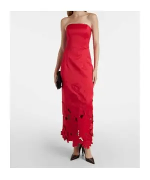 LEO Rayna Floral-appliqué Maxi Dress