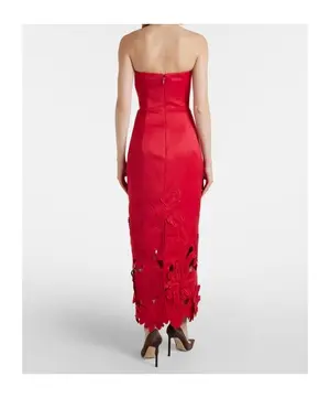 LEO Rayna Floral-appliqué Maxi Dress