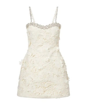 LEO Sophie Embellished Lace Mini Dress - No