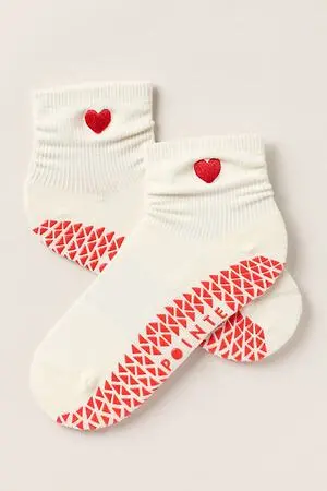 POINTE STUDIO Icon Ankle Grip Socks - Red
