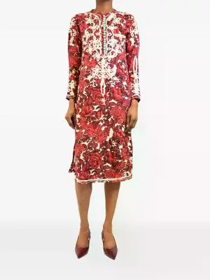 PAUL SMITH VINTAGE Embroidered Silk Midi Dress