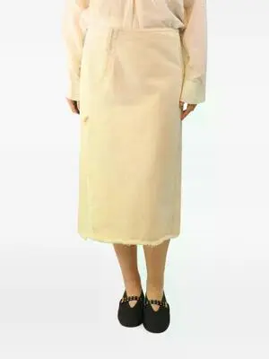 Marni Raw-edge Midi Skirt - Neutrals