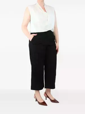 Oscar De La Renta Broderie Anglaise Cropped Trousers