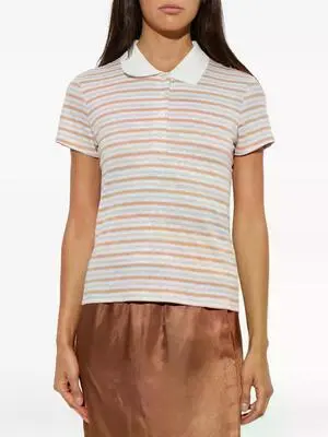 FRAME Striped Short-sleeve Polo Shirt