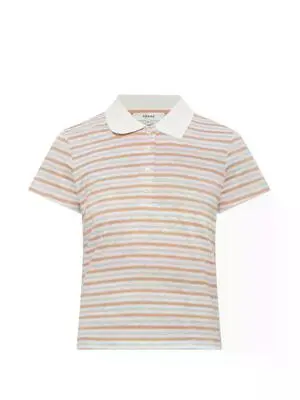 FRAME Striped Short-sleeve Polo Shirt - Neutrals