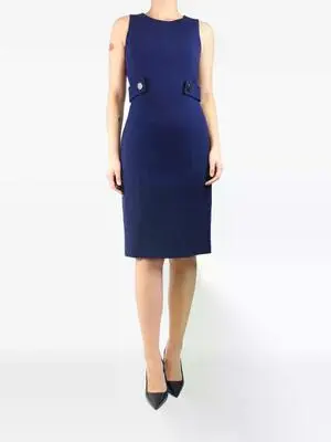 Michael Kors Sleeveless Buttoned-tabs Midi Dress